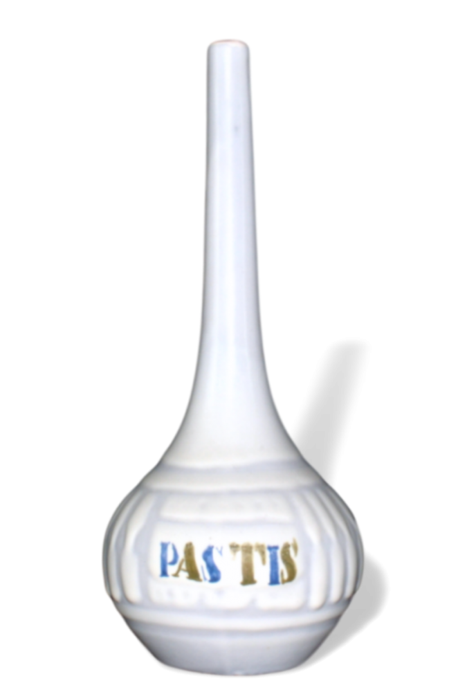 Vintage Ceramic Pastis Decanter with Long Neck - 14" | RogerCapronUSA